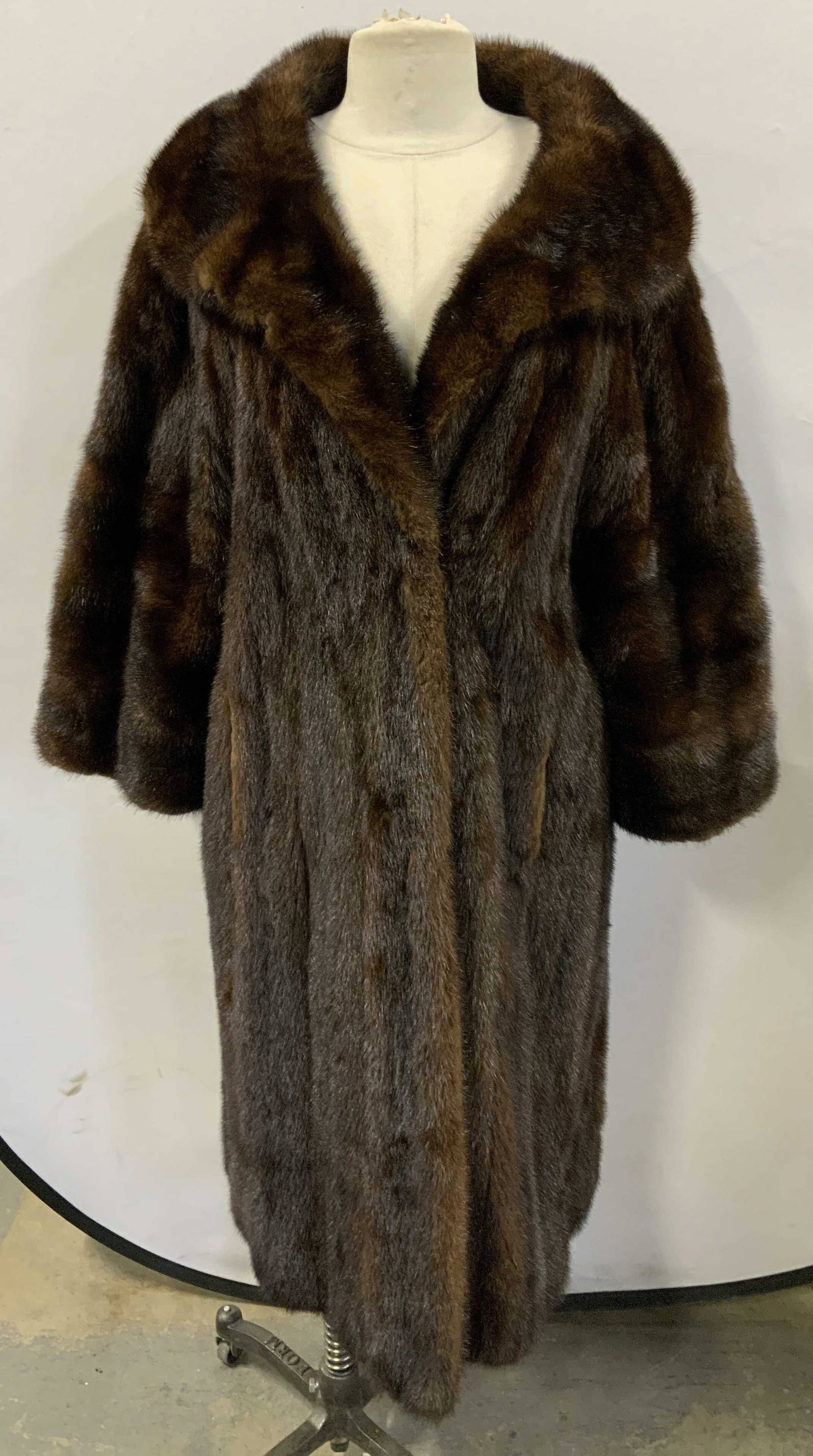 Vintage Brown Mink Fur Wide Sleeve Coat Auction
