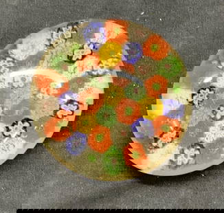 Murano Millifiori Art Glass Paperweight Auction