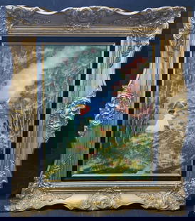 Framed Enamel On Copper Petite Art Auction