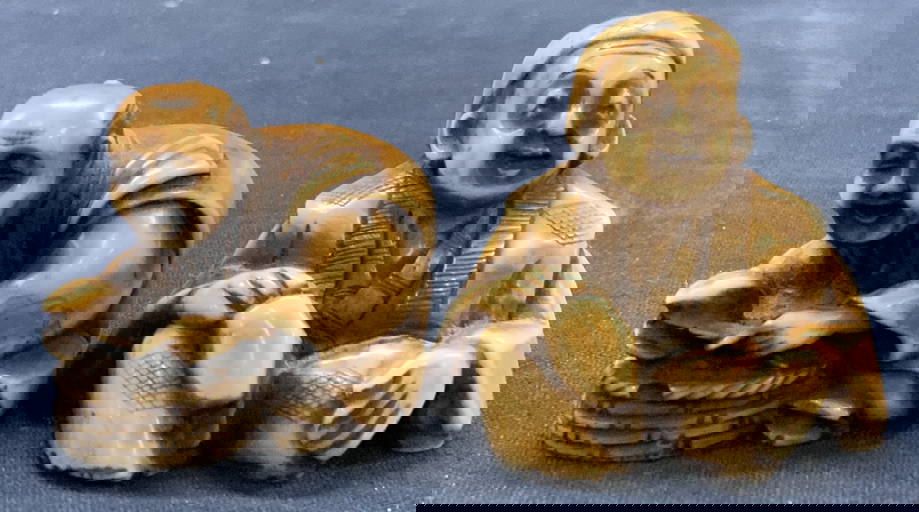 2 Hard Composite Asian Netsuke Replicas