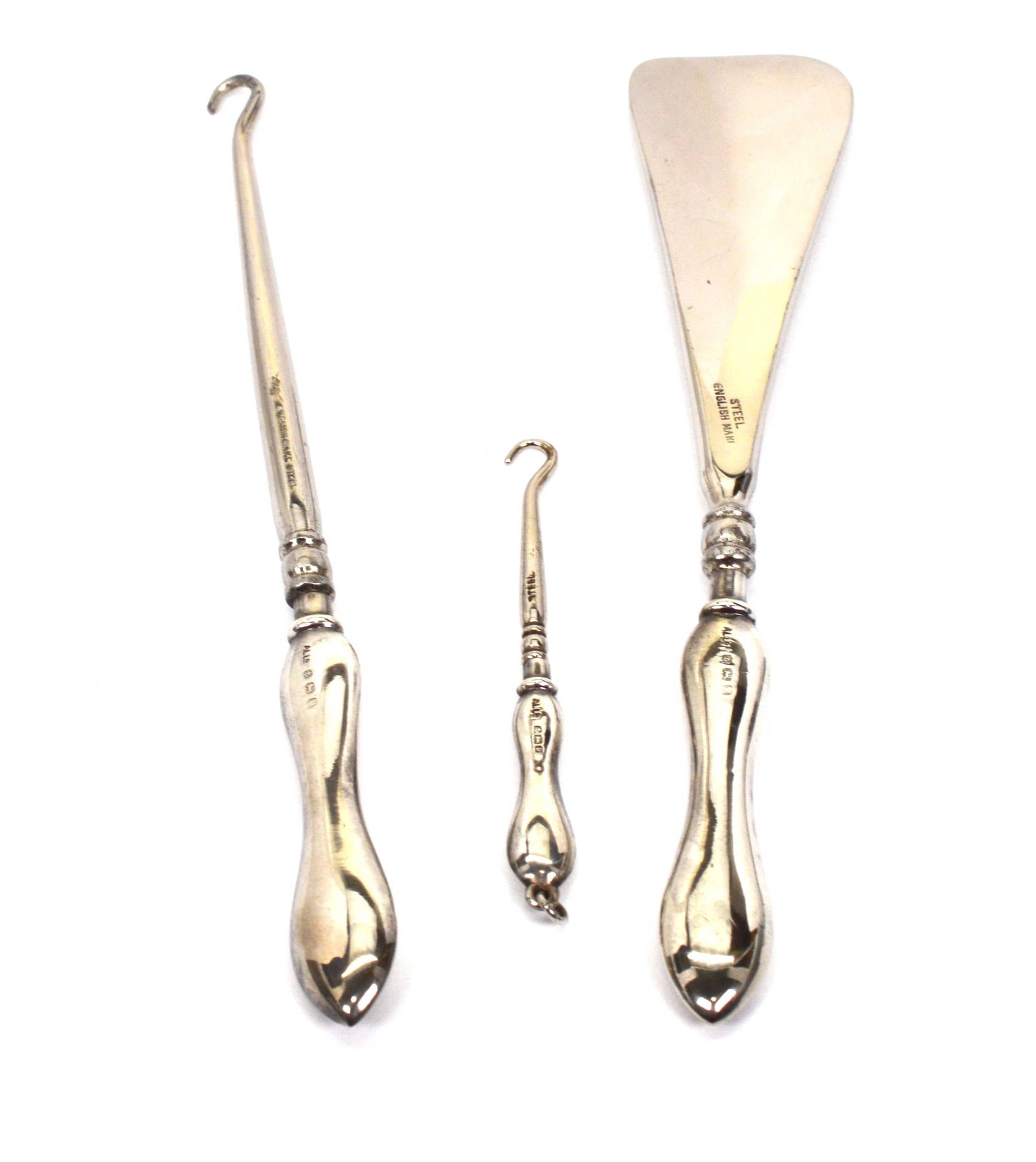 English Made Antique Shoehorn And Button Hooks Auction