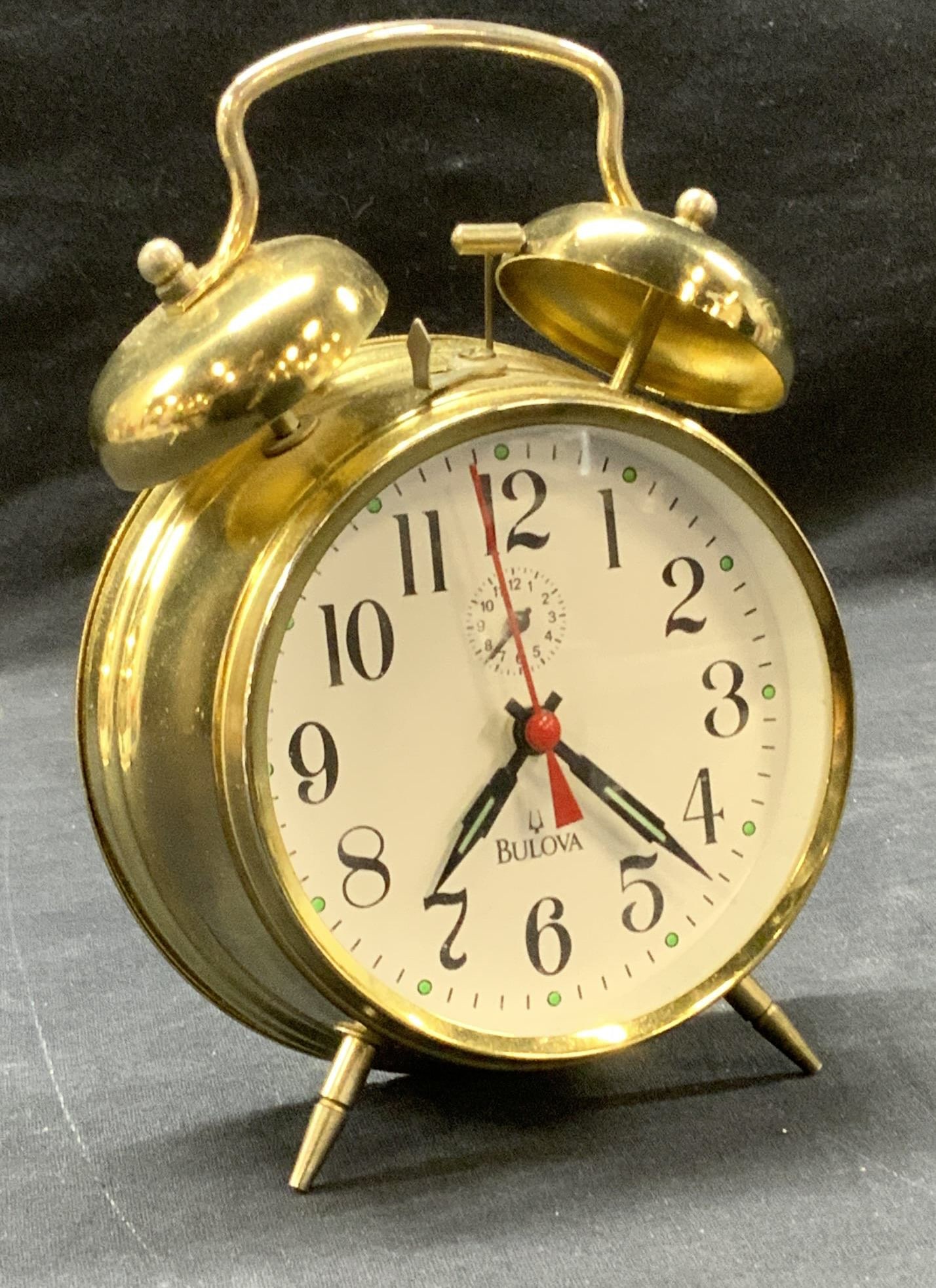 Bulova Metal Twin Bell Alarm Clock Auction