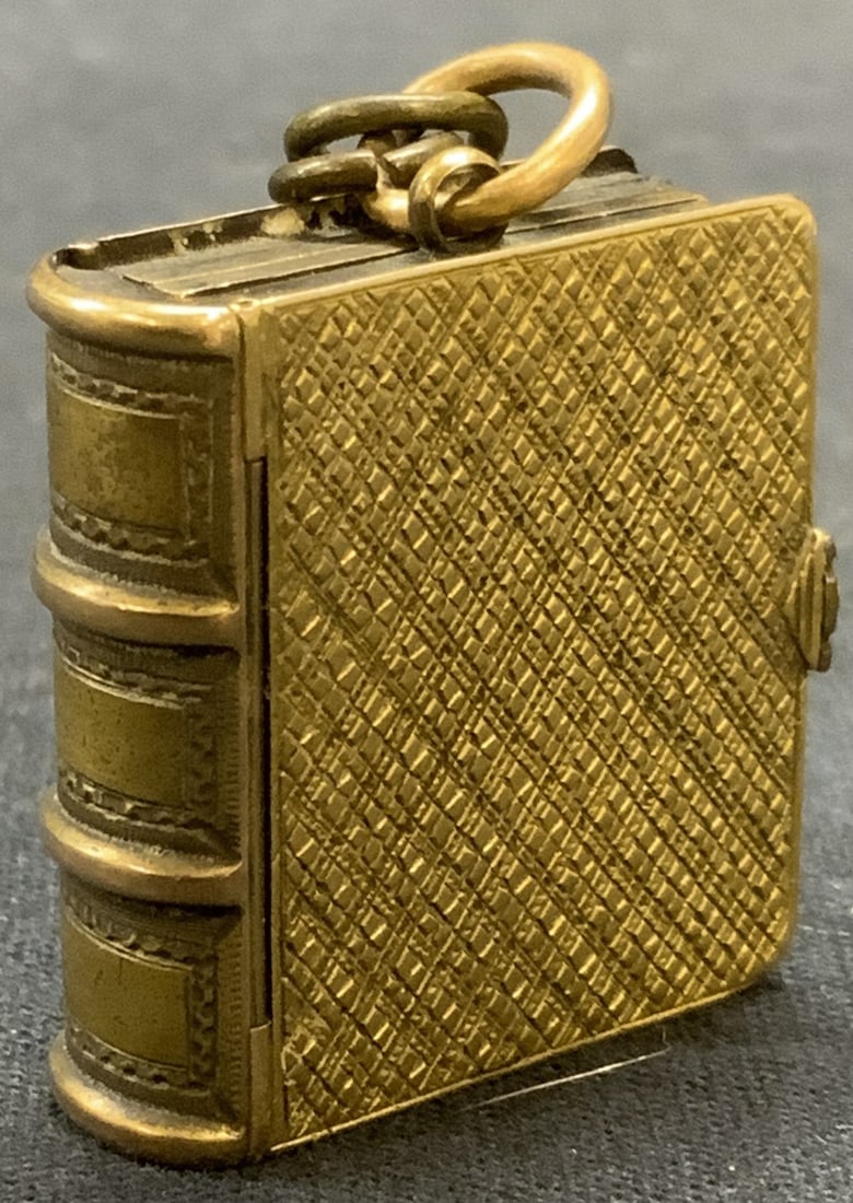 Antique Victorian Gold Book Locket Pendant Auction