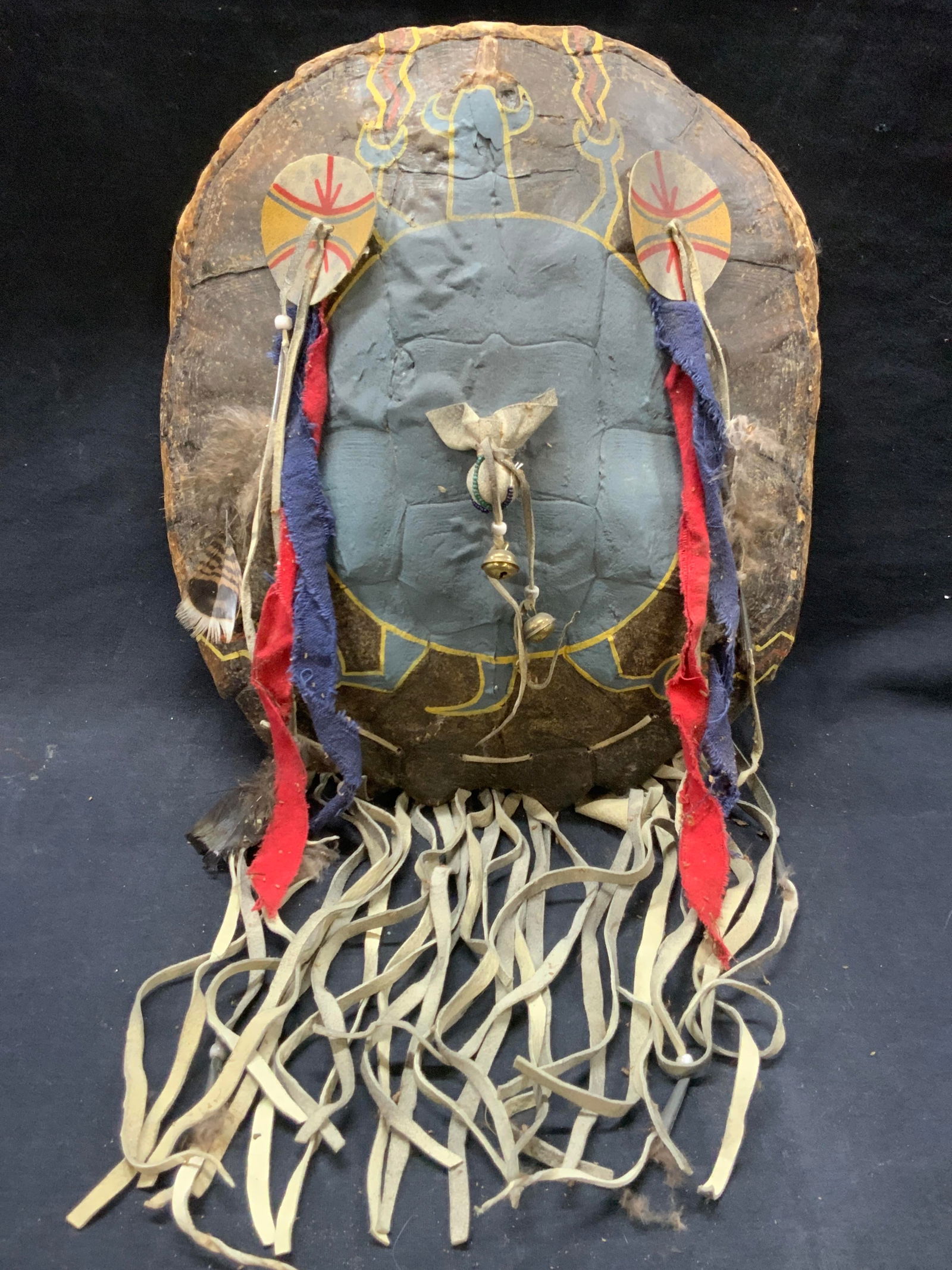 Hand Painted Native American Turtle Shell Art 13in Auction
