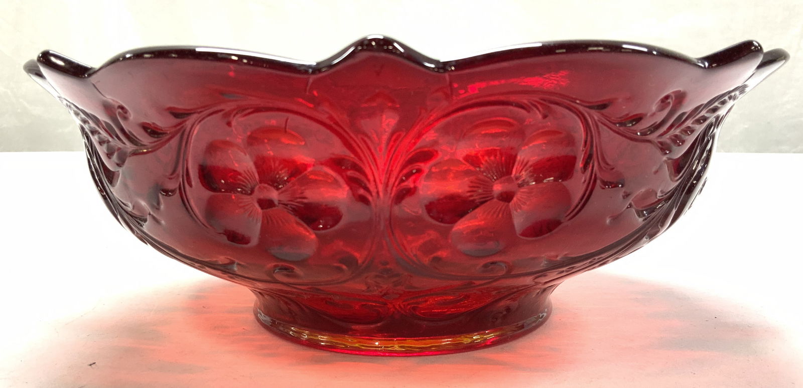 Mckee Rock Crystal Ruby Red Thick Walled Bowl Auction