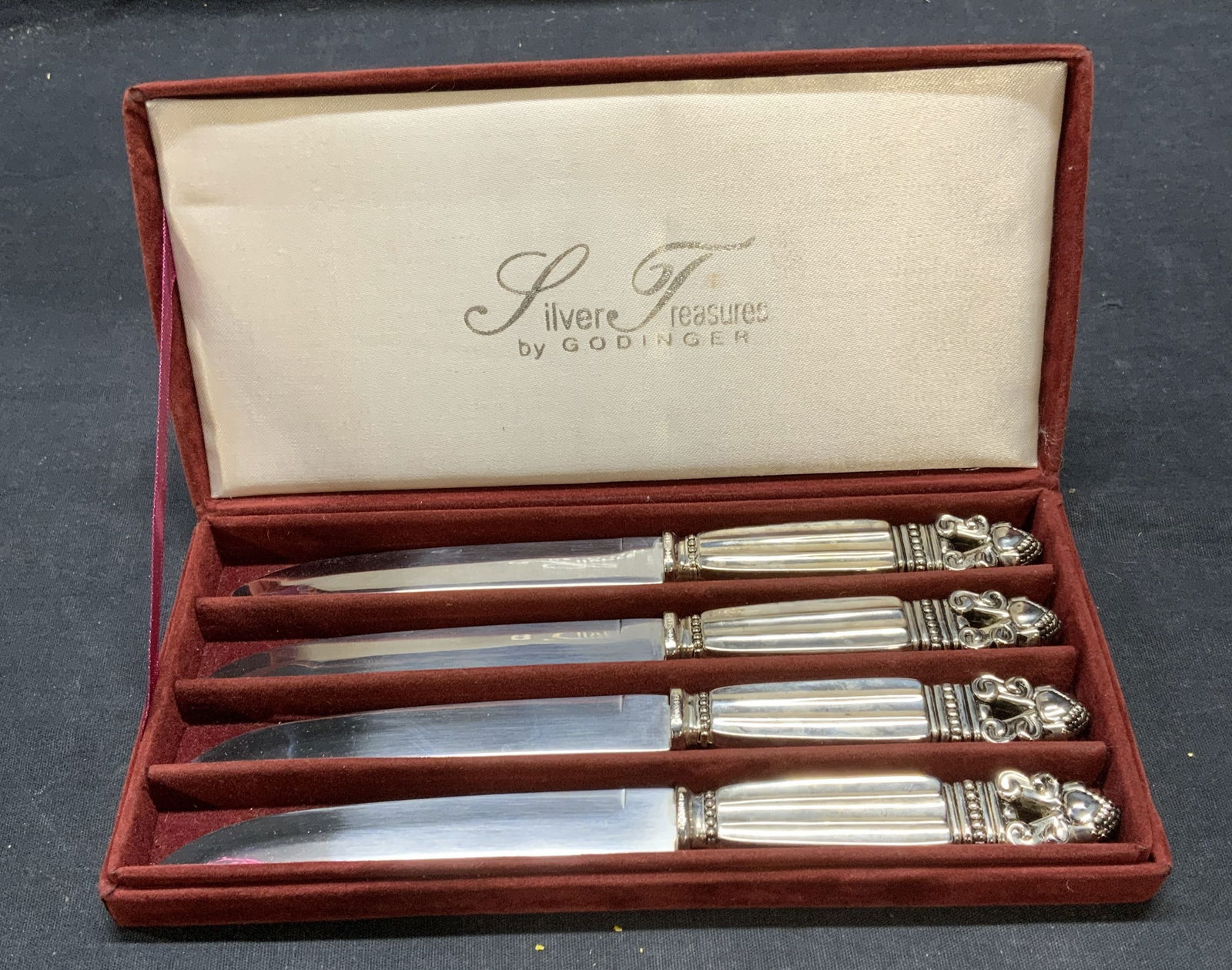 Set 4 Godinger Silver Treasures Silver Pl Knives Auction