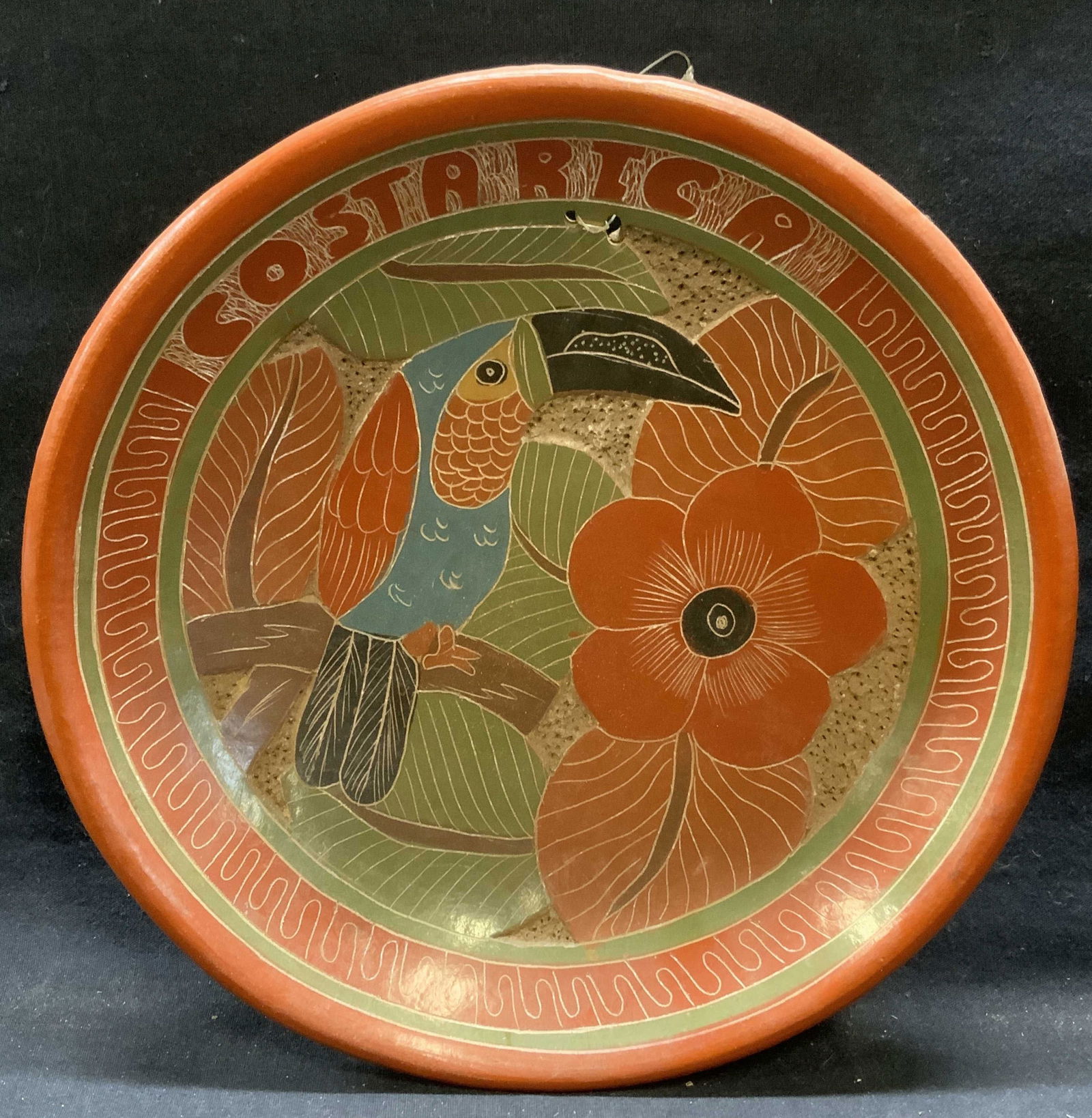 Vintage Costa Rica Ceramic Toucan Plate Auction