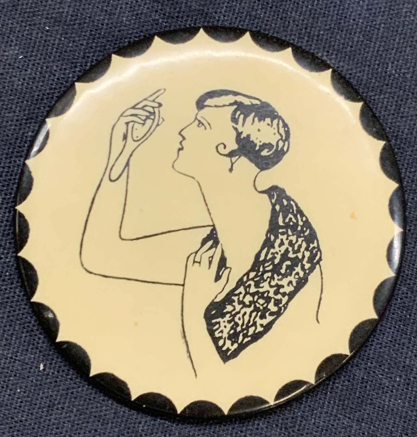 Vtg Flapper Girl Risque Compact Mirror Auction