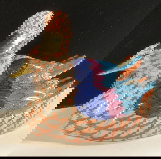 Herend Fishnet Rust Ducks Figural #5836