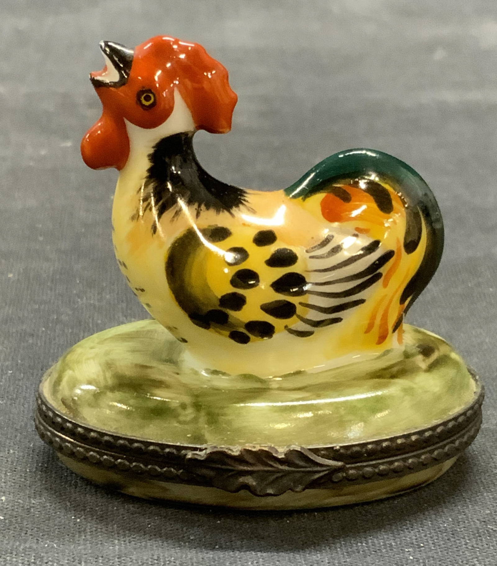 Vintage Limoges France Porcelain Rooster Pill Box Auction