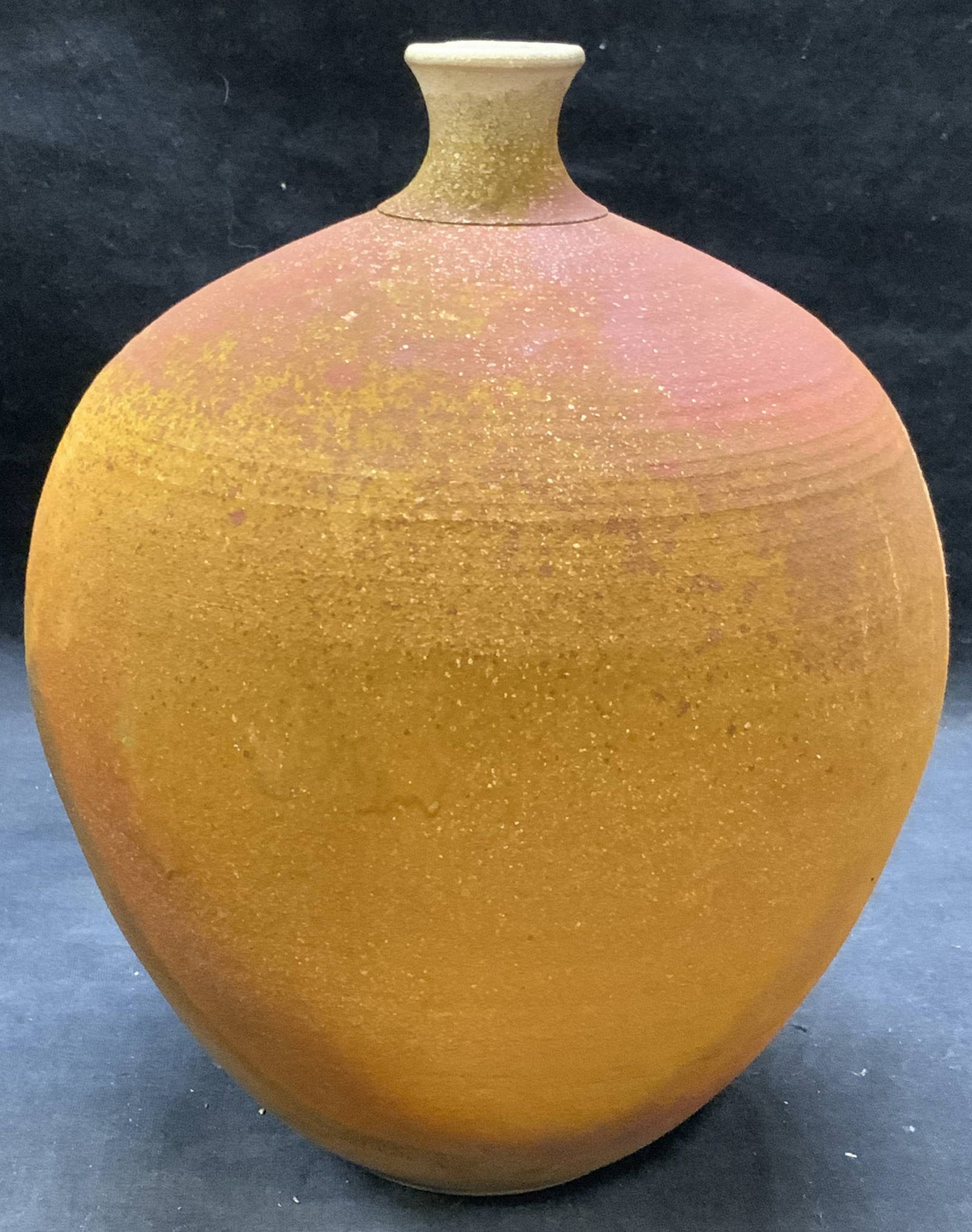 Signed Mark Rust Orange Round Vase Auction