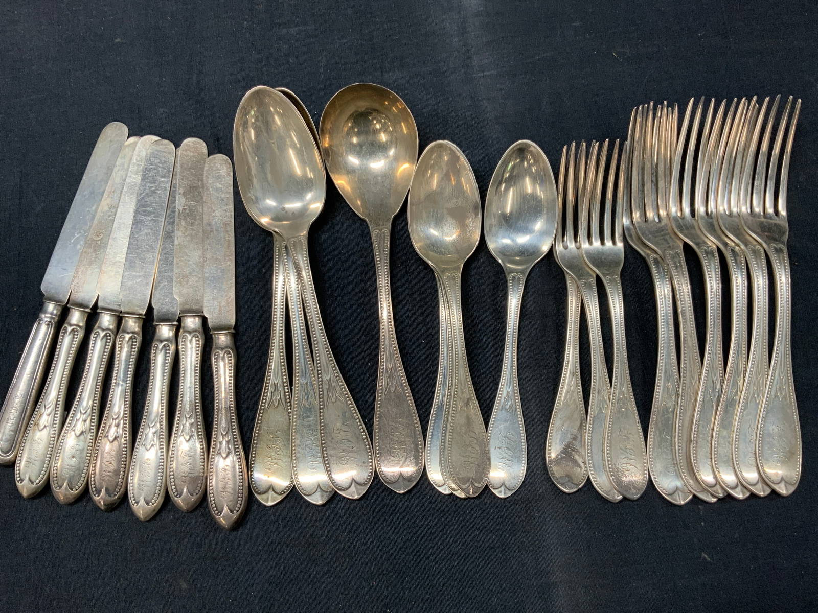 Set 24 Gale & Sons Sterling Silver Utensils Auction