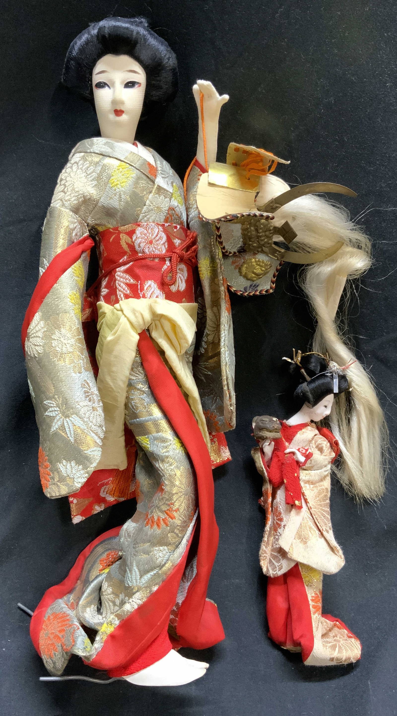 Lot 2 Resin & Cloth Asian Geisha Dolls Auction