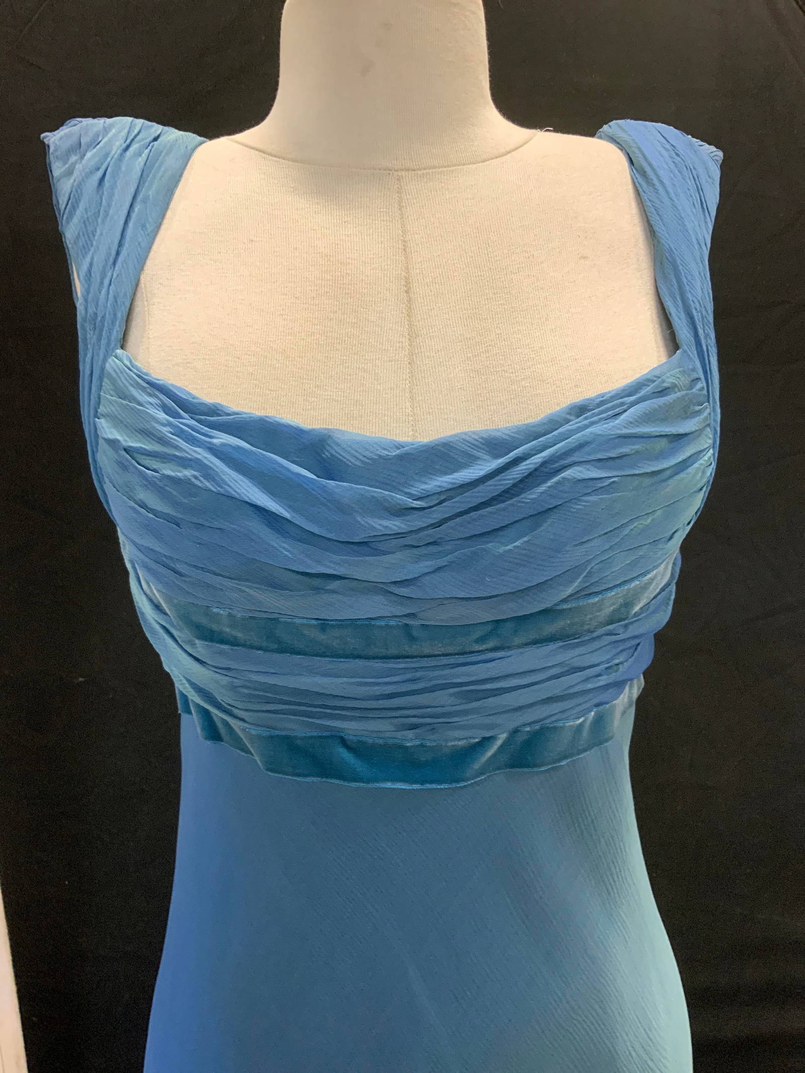 Heidi Weisel Iridescent Blue Silk Dress Auction