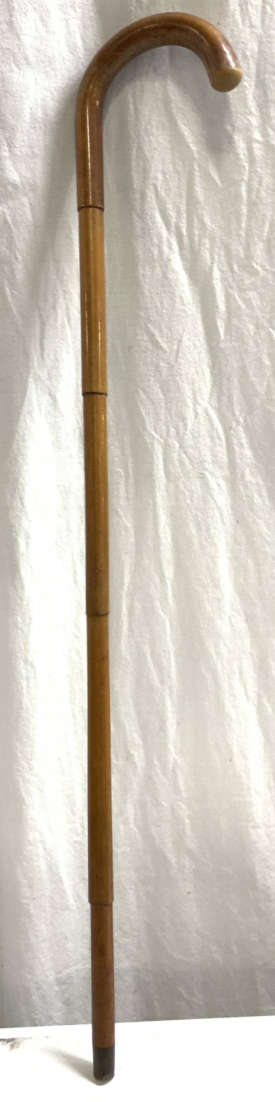 Vintage Wooden Cane W Curved Handle Auction