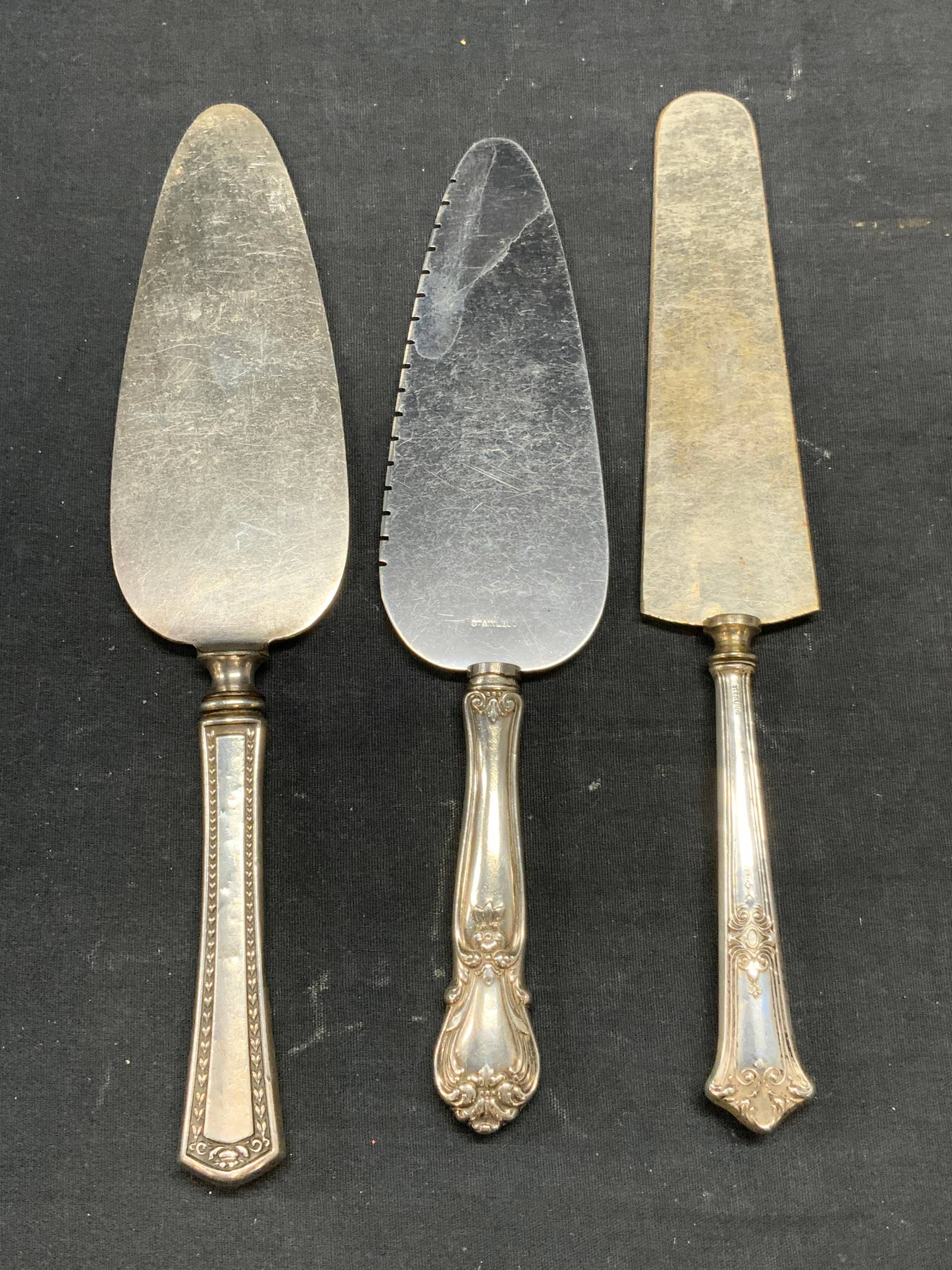 Lot 3 Vintage Sterling Silver Servers Auction