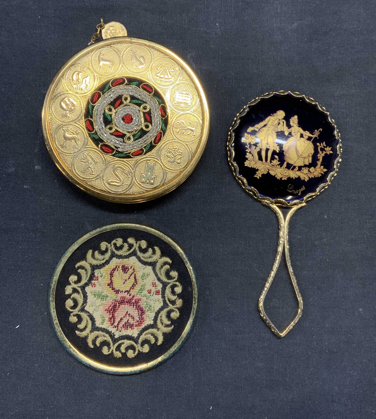 Lot 3 Rosenfeld Israel Compact, Limoges Mirror + Auction