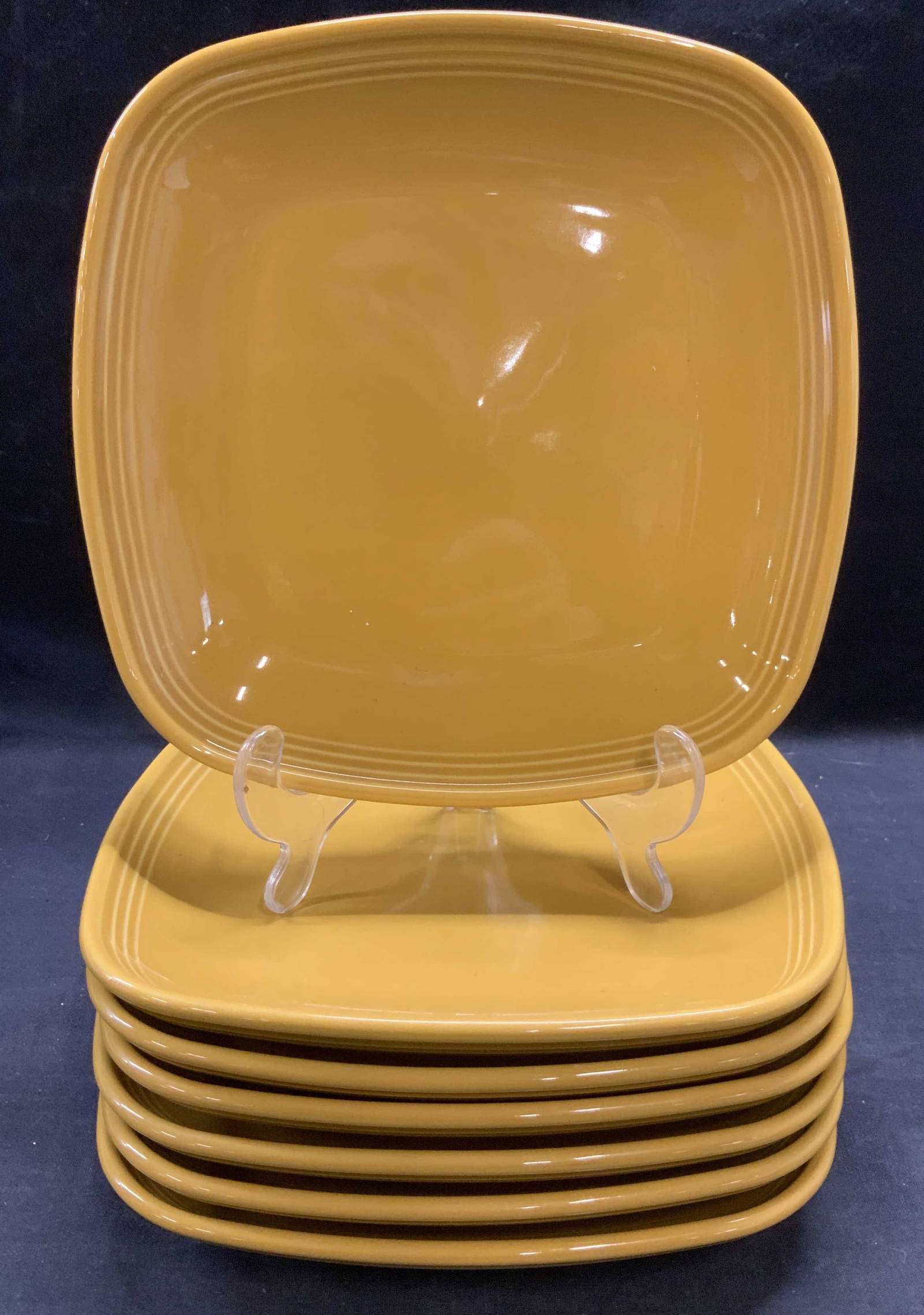 Set 7 Homer Laughlin China Yellow Ceramic Plates Auction