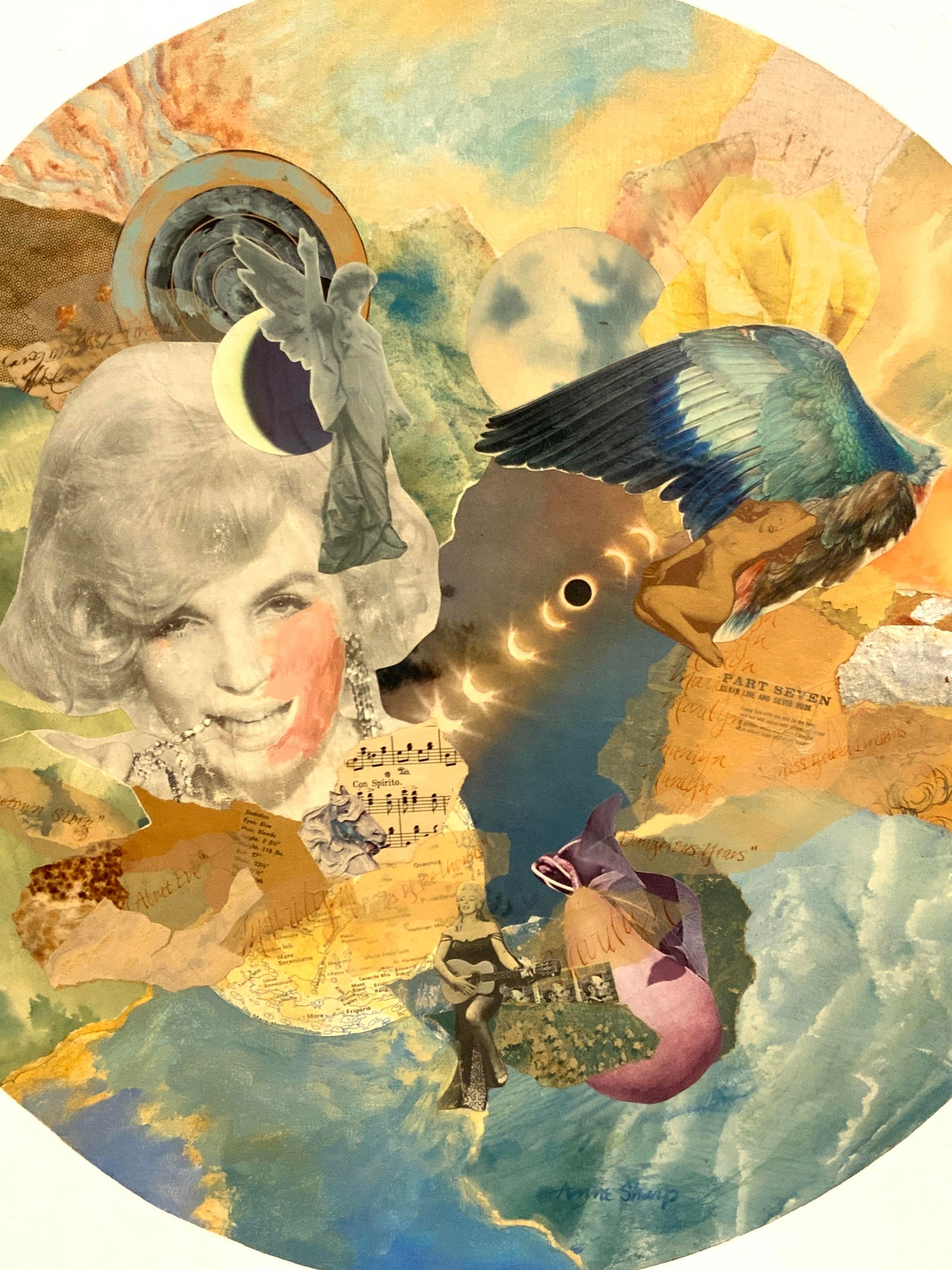 Anne Sharp 1973 Marilyn Eclipse Collage On Canvas Auction