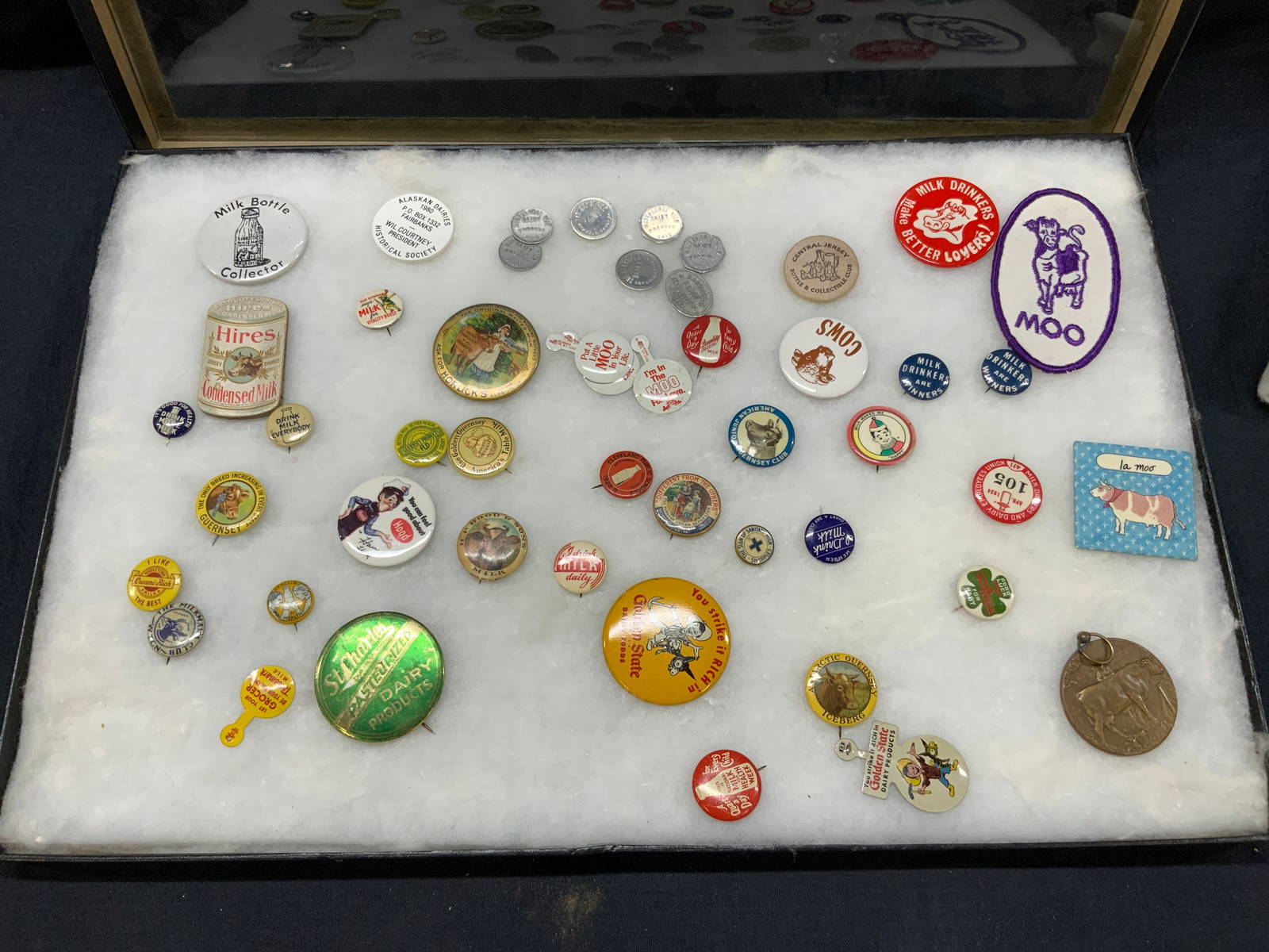 Lot 20+ Vntg Dairy & Milk Pins & Bottle Coins Auction