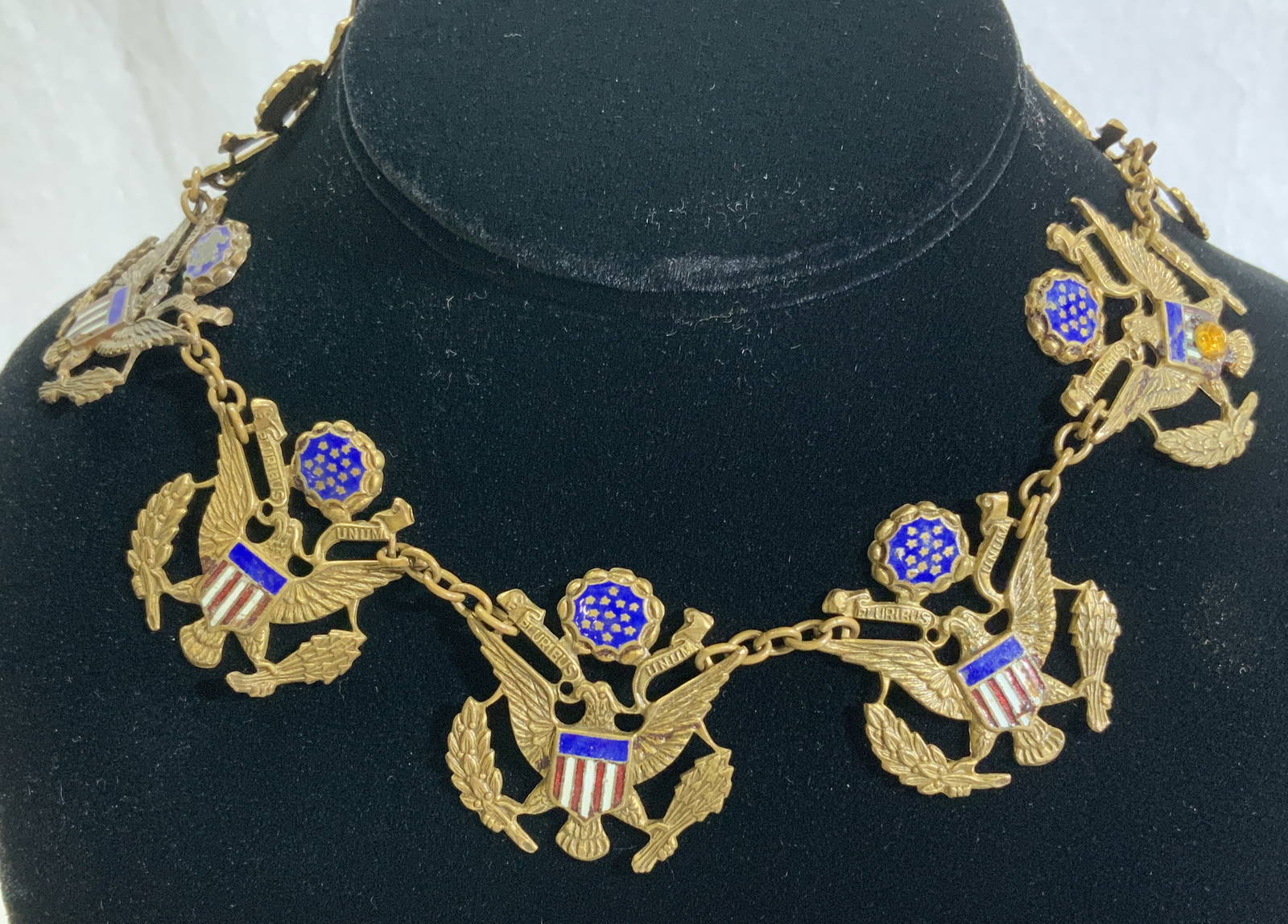 American Eagle Repousse Metal Necklace/ Access Auction