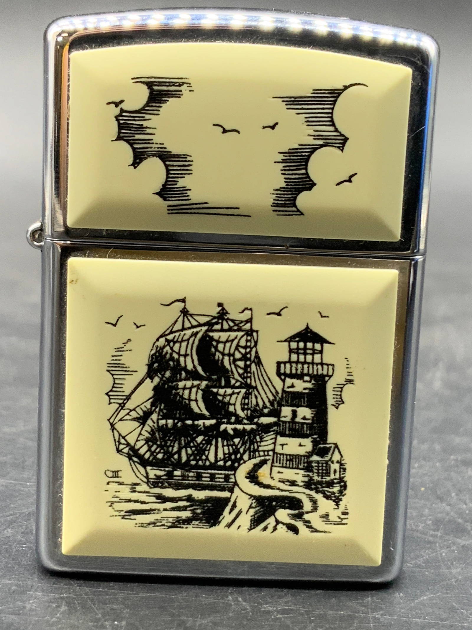 Zippo Usa Nautical Ship Motif Lighter Auction