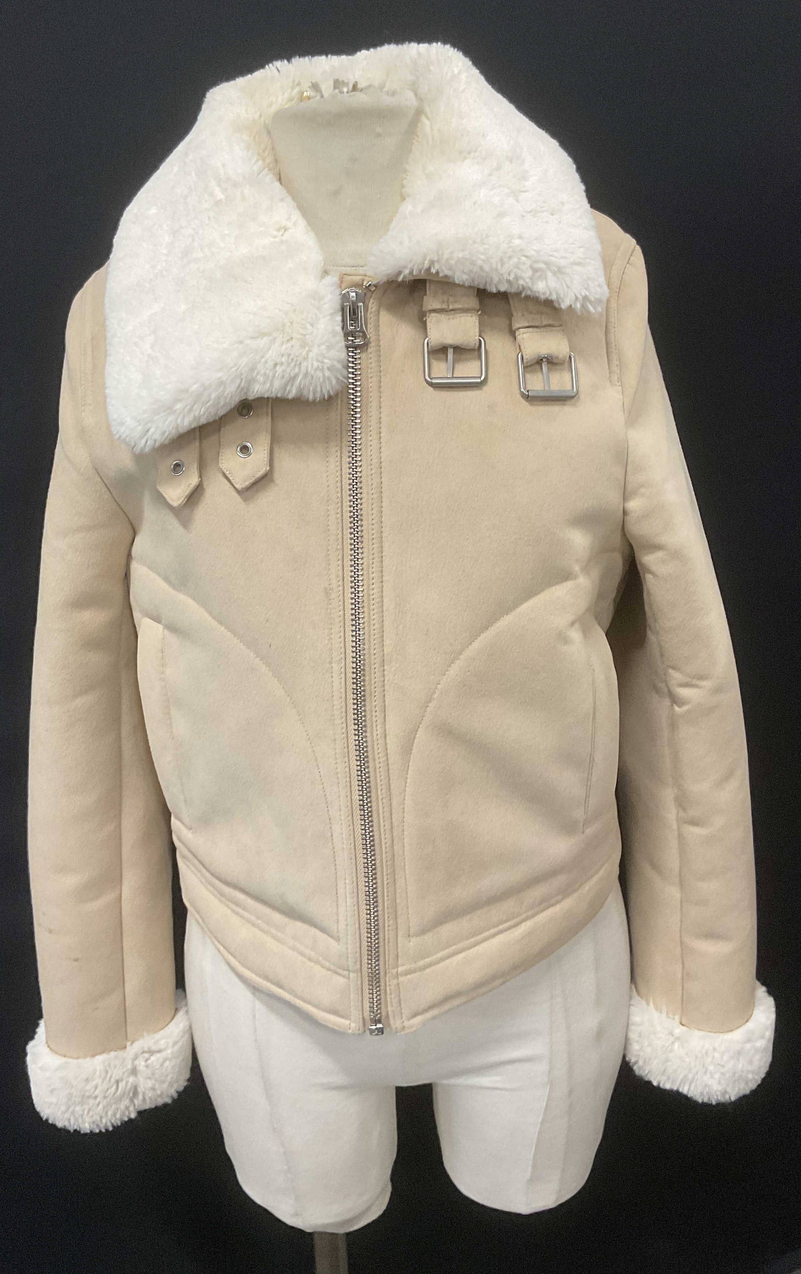 Divided Tan Faux Suede Plush Lined Jacket Auction