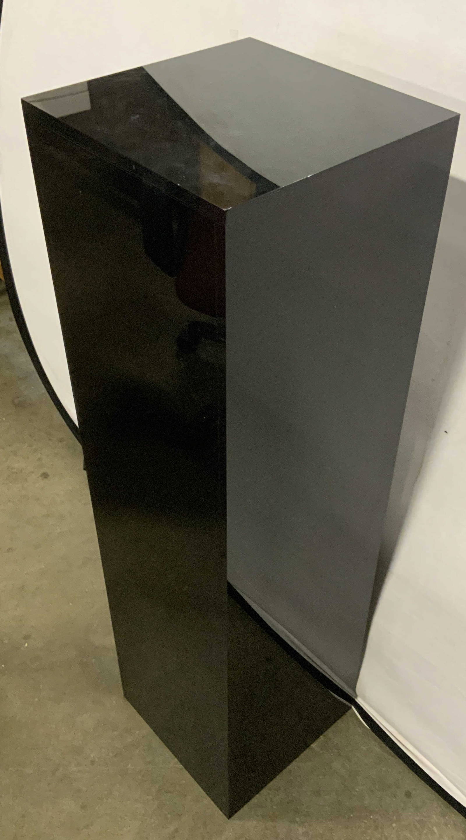 Rectangular Cuboid Black Lucite Display Pedestal Auction