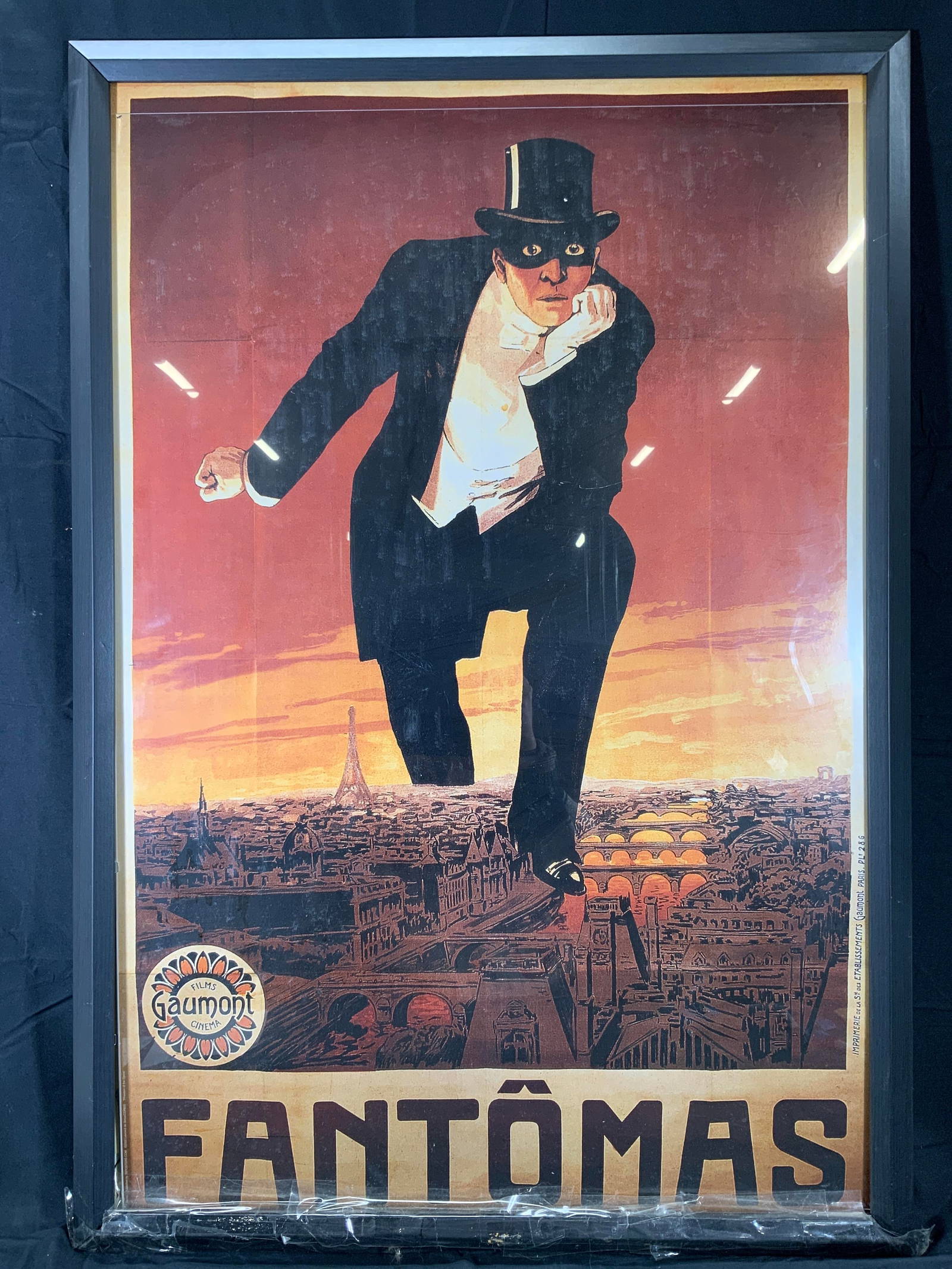 Vntg Paris Fantomas Films Gaumont Cinema Litho Auction