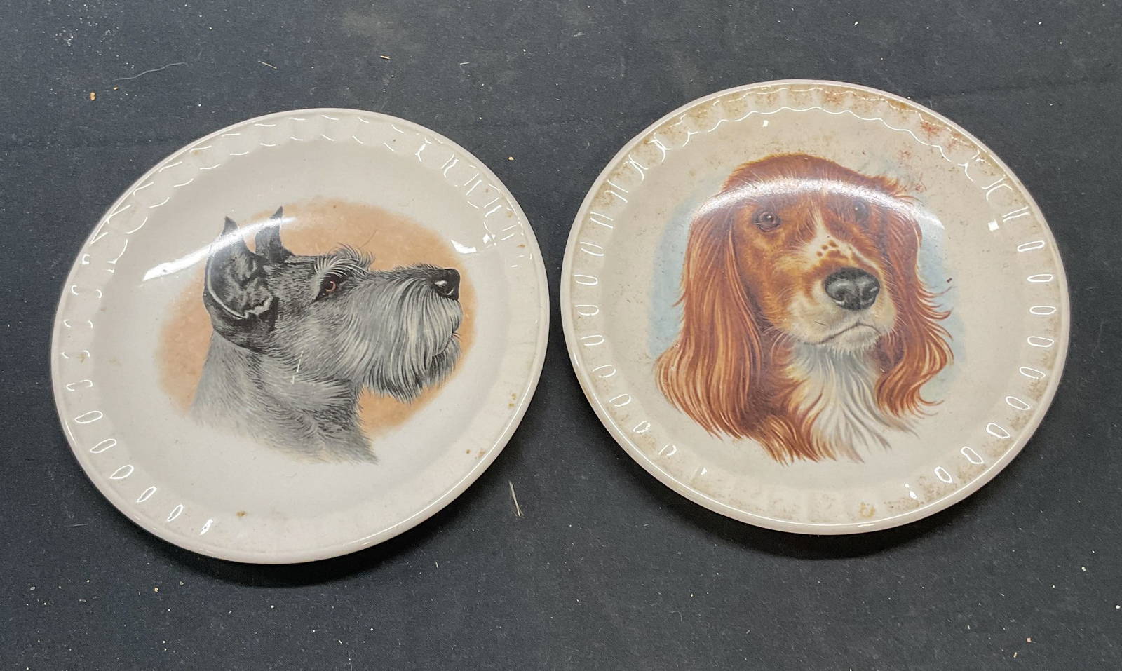 Pair Vntg Hoffritz Weatherby Hanley Dog Plates Auction