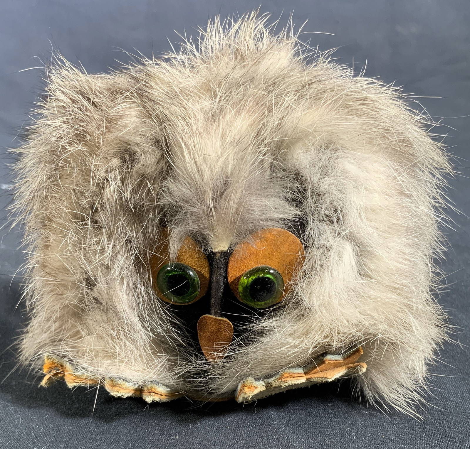 Fluffy Owl Troll Folk Art Fabric Figural Auction
