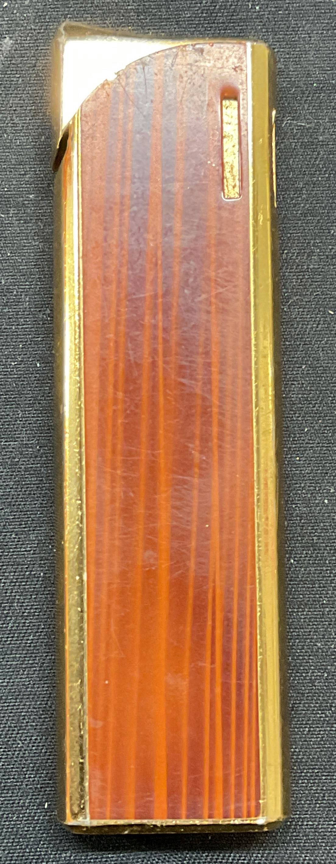 Vtg Flamex Brougham Faux Wood Lighter Auction