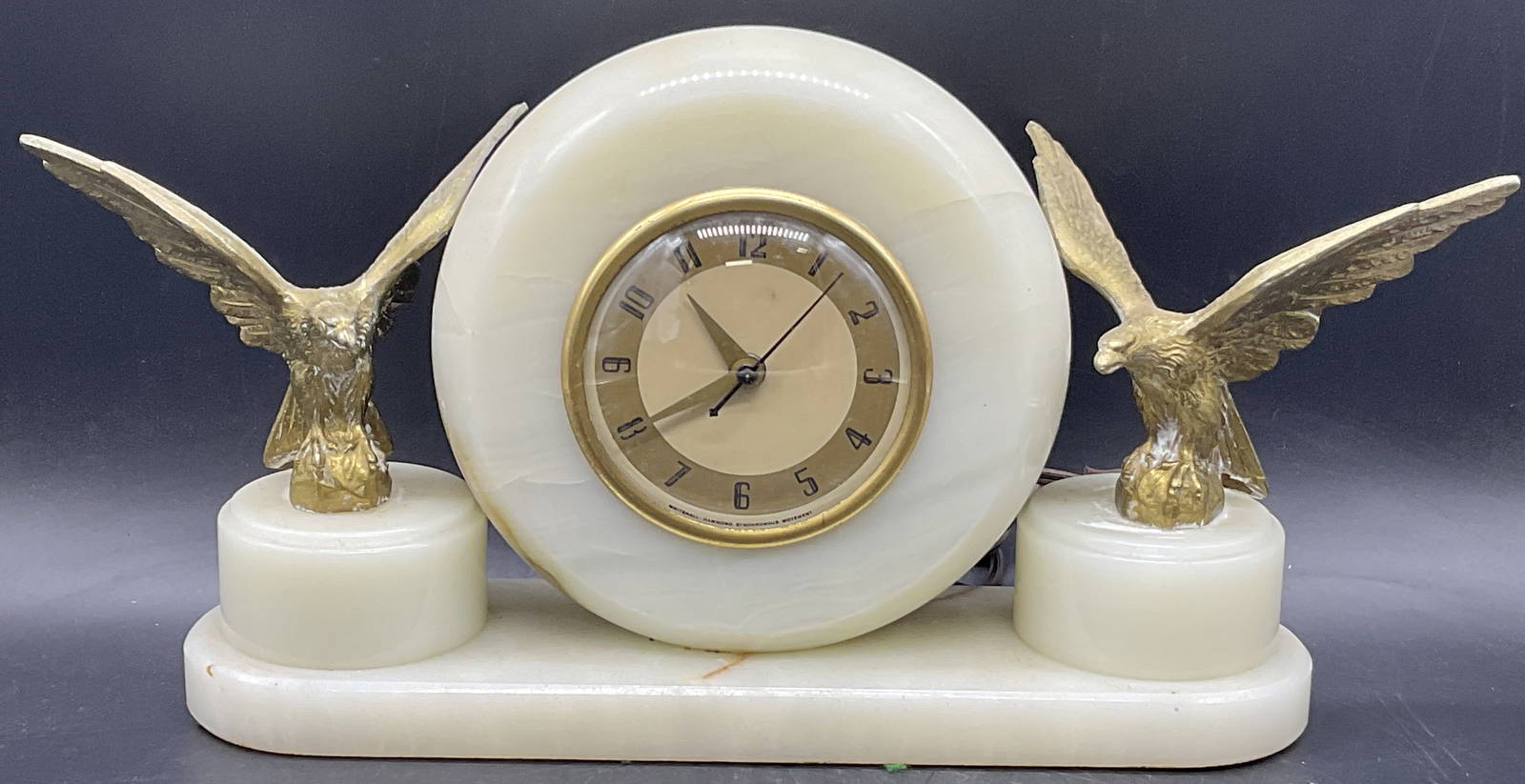 Whitehall Hammond Art Deco Gilt Eagle Onyx Clock Auction
