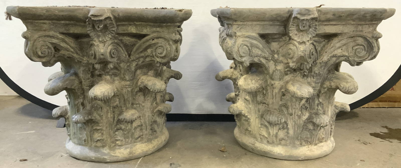 Pr Corinthian Greek Roman Column Top Pedestals Auction