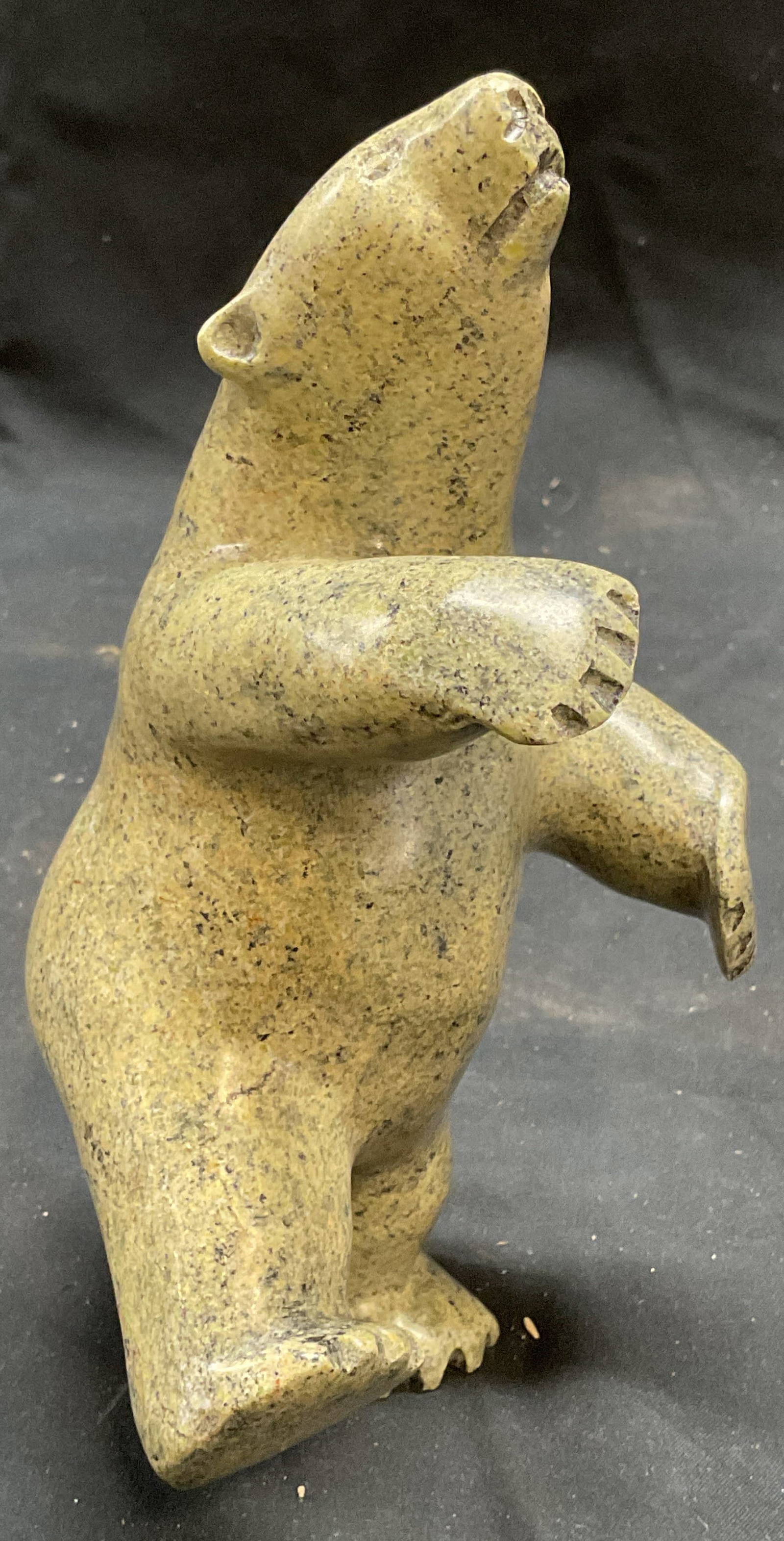 Signed Cdp Carved Stone Bear Figural Auction