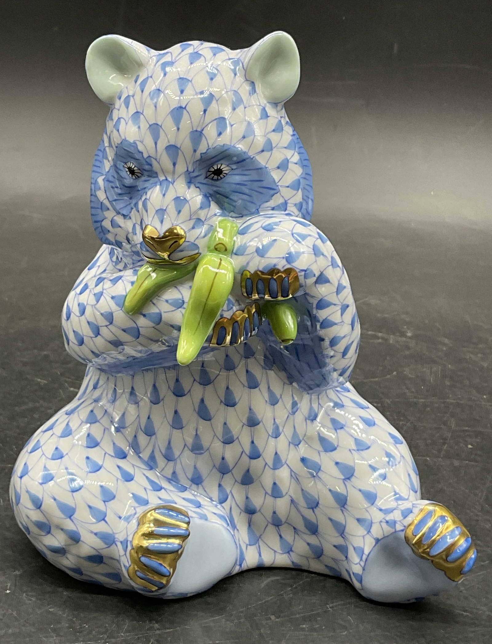 Herend Hungary Fishnet Porcelain Panda Figural Auction