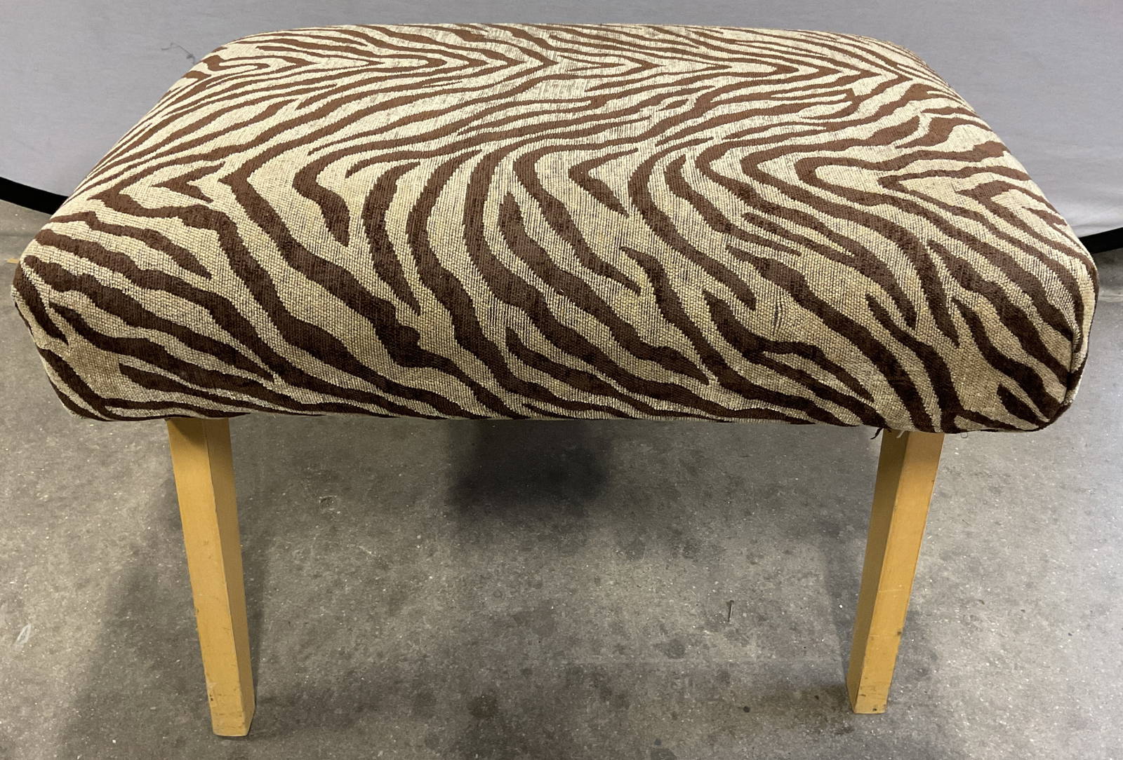 Zebra Patterned Upholstery Footstool Auction