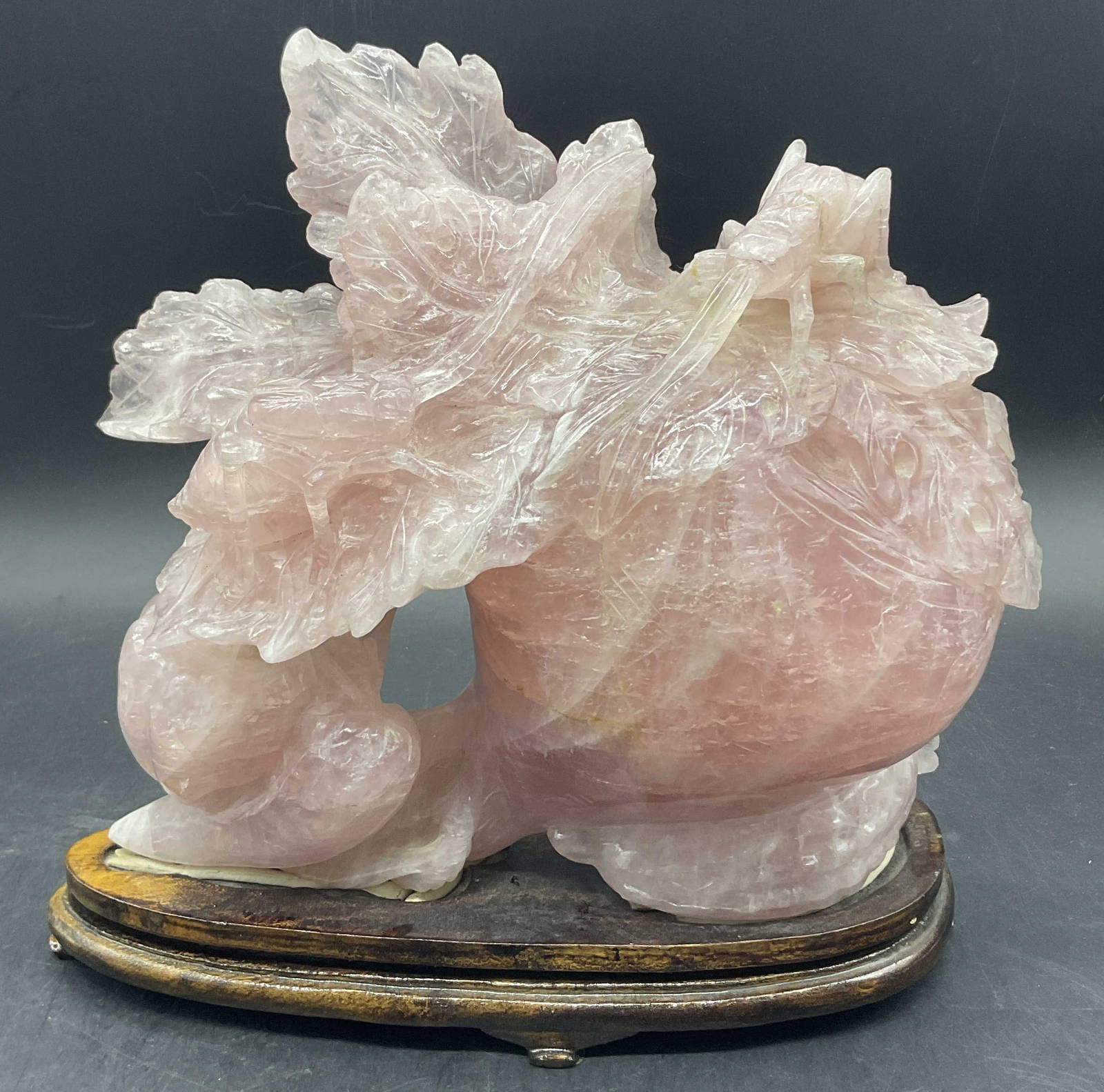 Sgn Pink Jade Carved Insect & Fruit Figural, Stand - Jun 18, 2025 | The ...