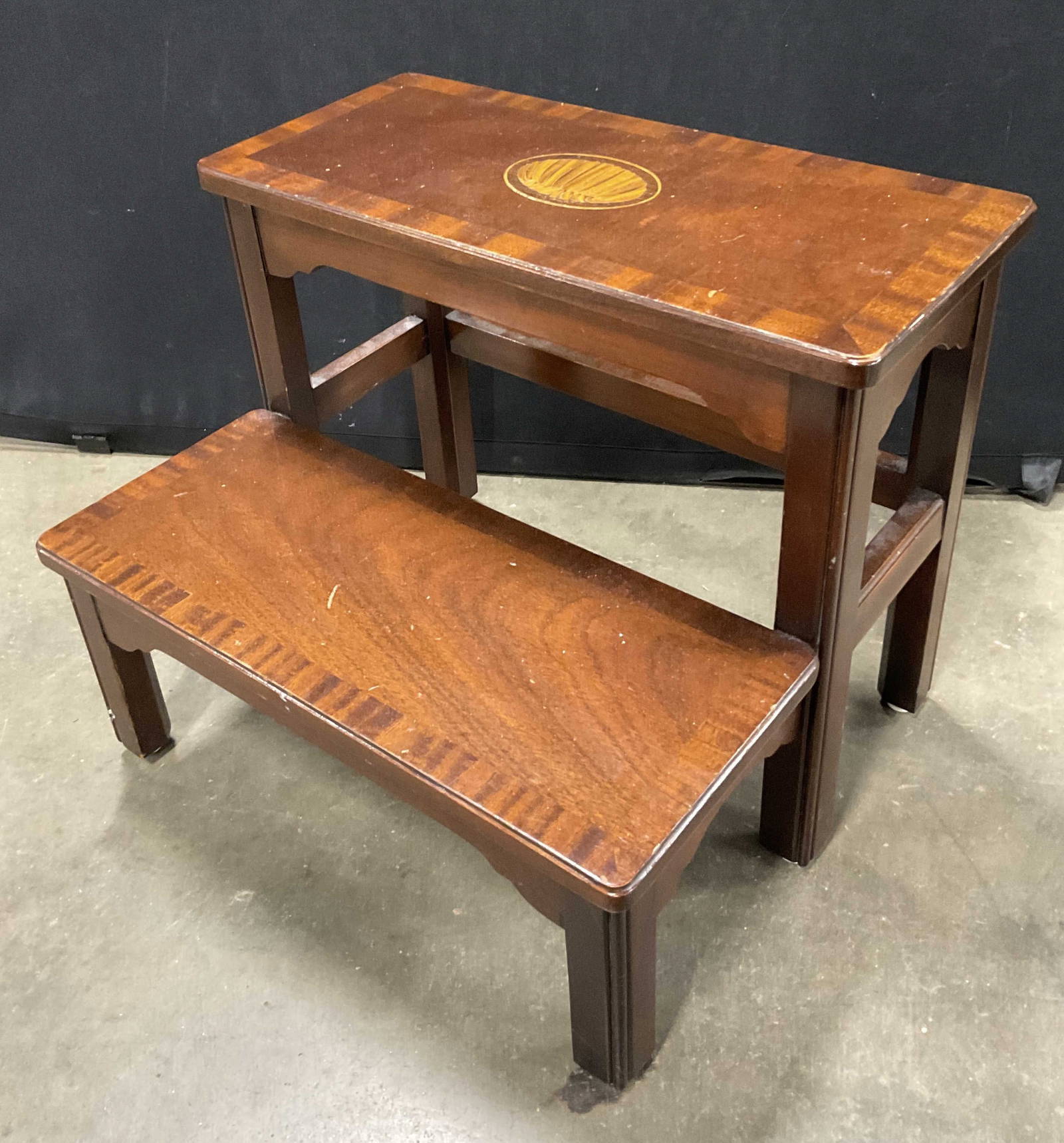 Council Craftsman Marquetry Inlay Step Stool Auction