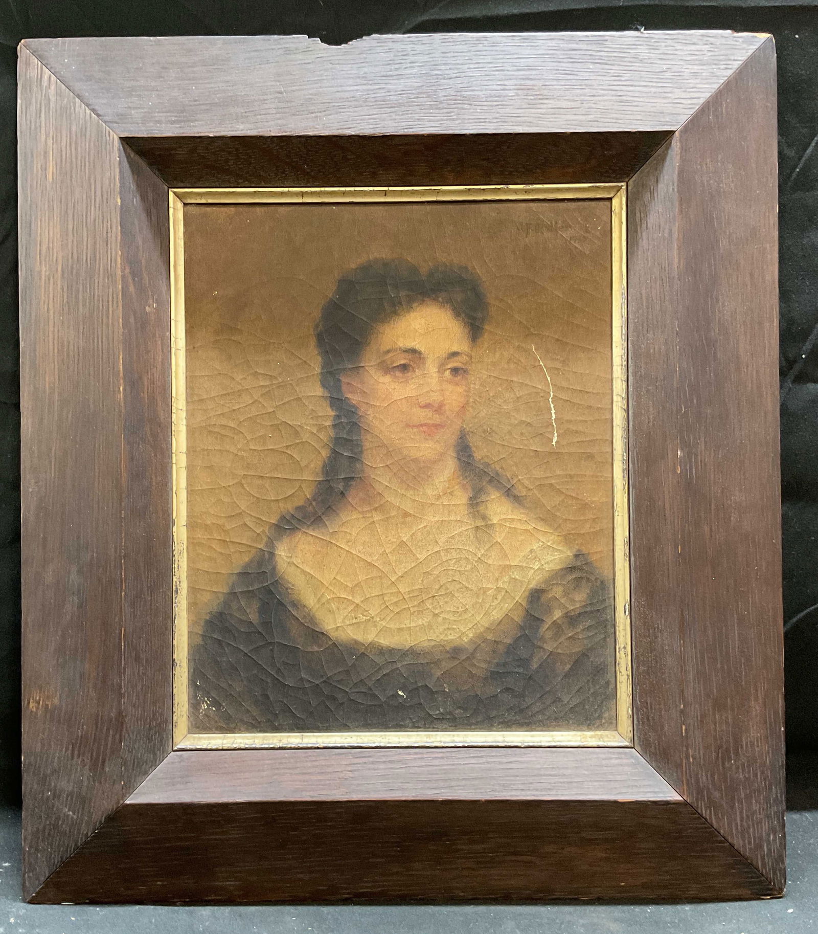 Antique Framed Portrait Of A Woman Oil Painting Auction