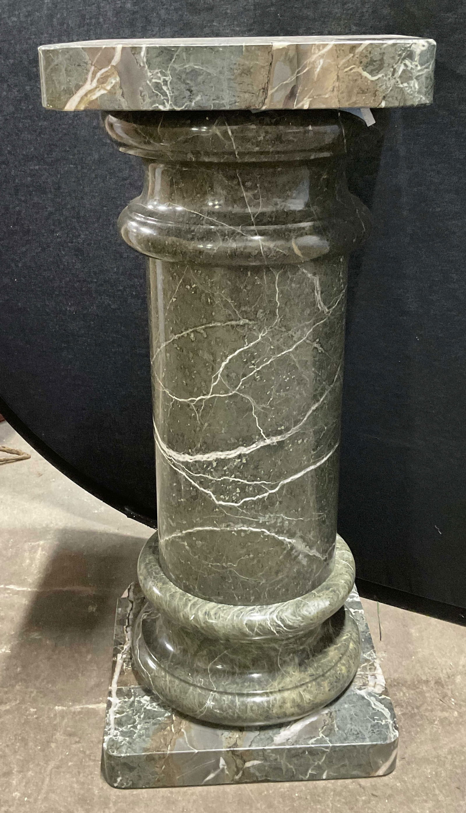Vintage Polished Green Marble Column Pedestal Auction