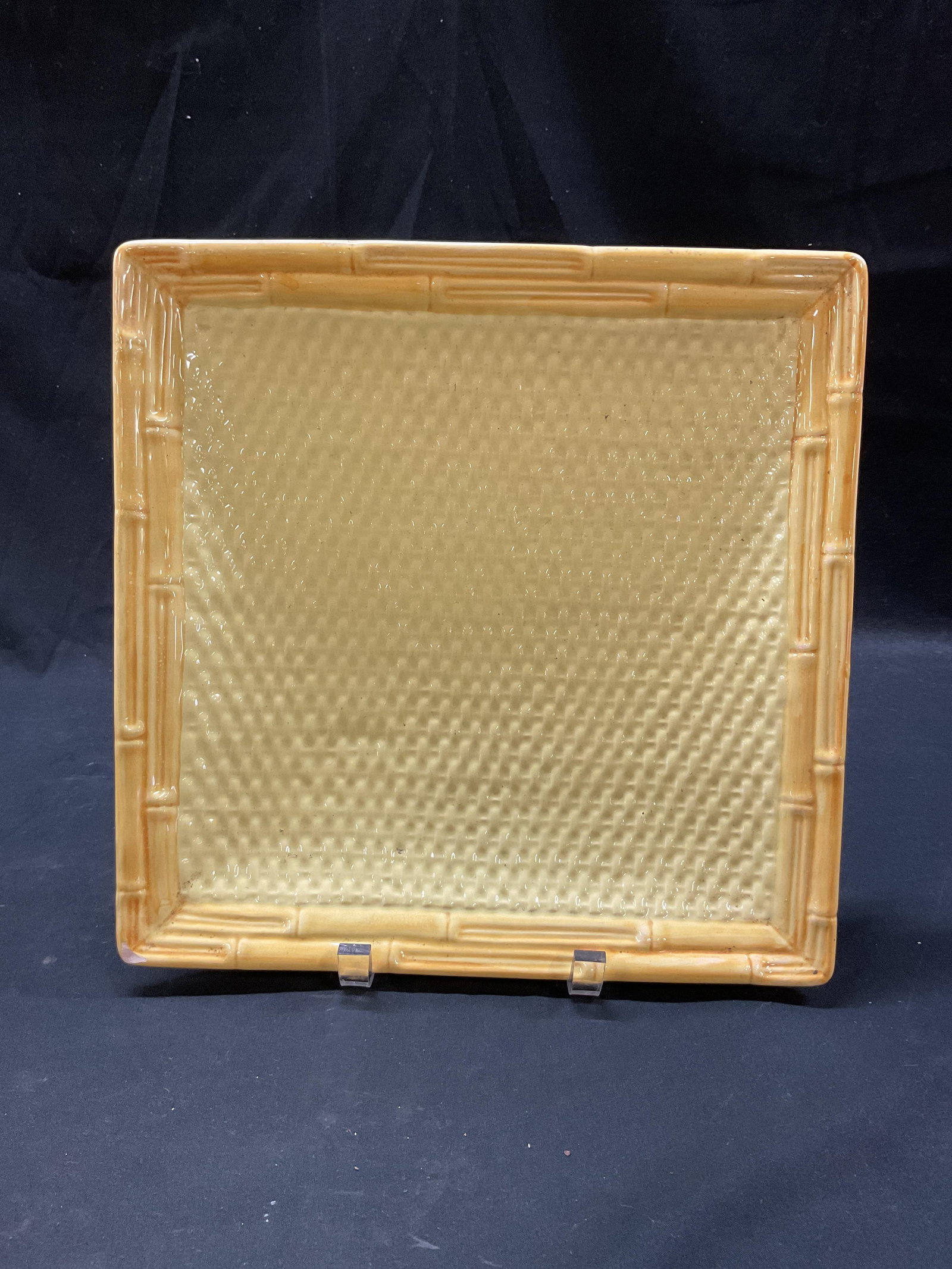 Set 6 Buffet Square Ceramic Plates Portugal Auction