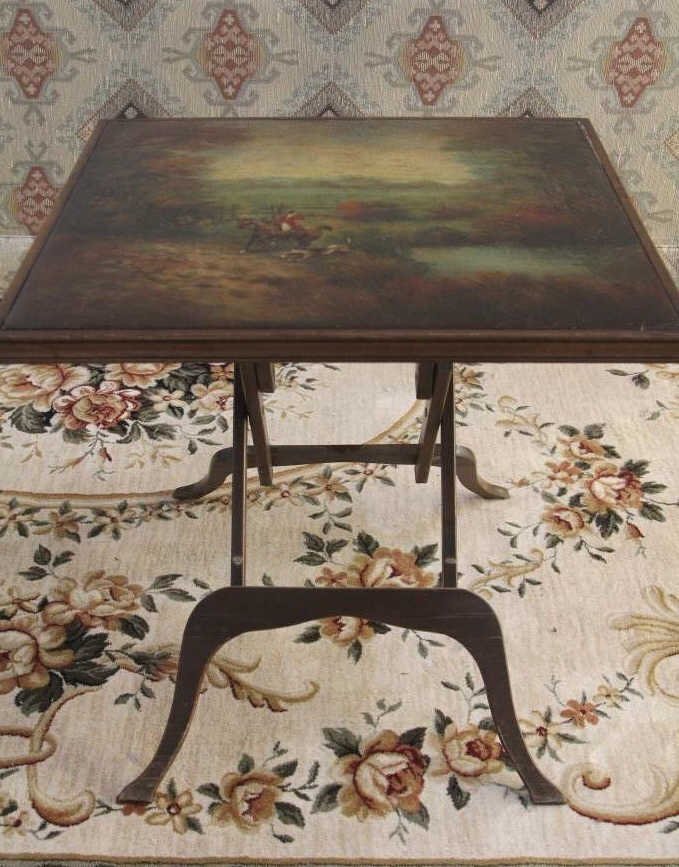 Vintage Folding Card Table, Hunt Scene - Sep 28, 2013 | Wickliff ...