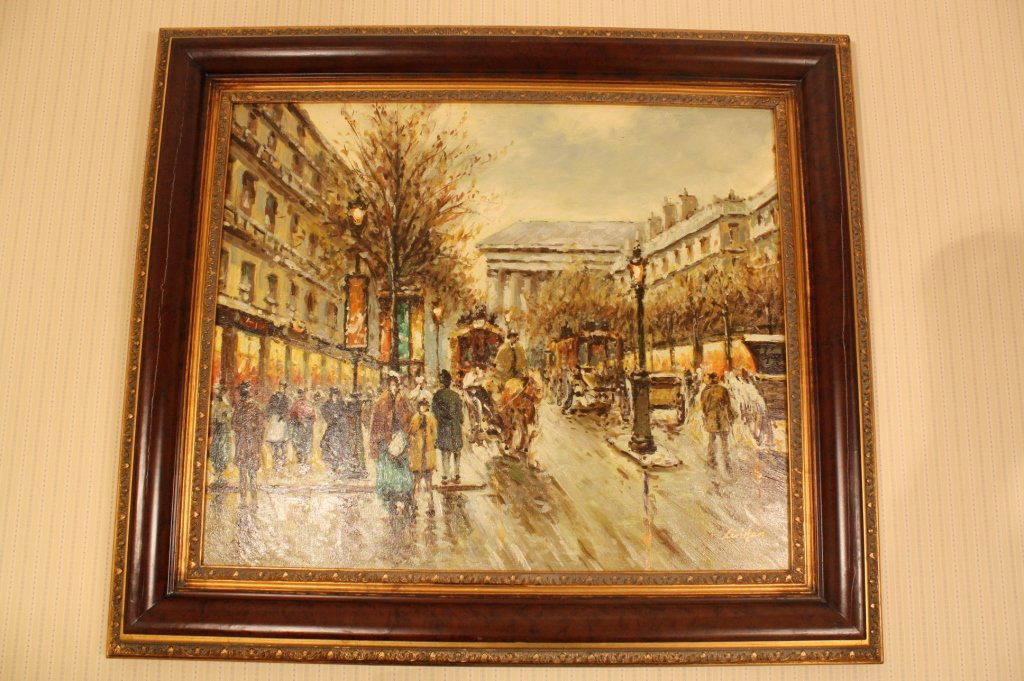 LIN HAN Oil on canvas street scene