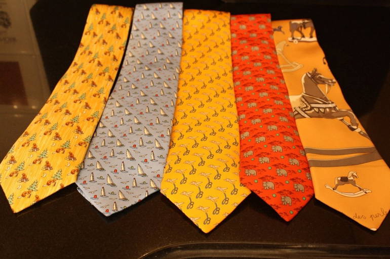 Group Lot 5 Hermes Ties