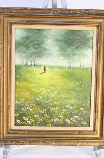 J. Germano Signed Oil Painting Of Meadow Scene