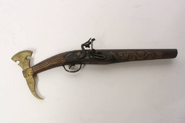 Antique Flintlock Musket W. Tomahawk C. 19th C.