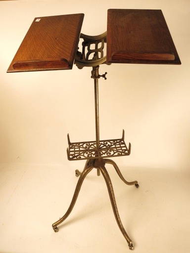Antique Wrought Iron Book Stand