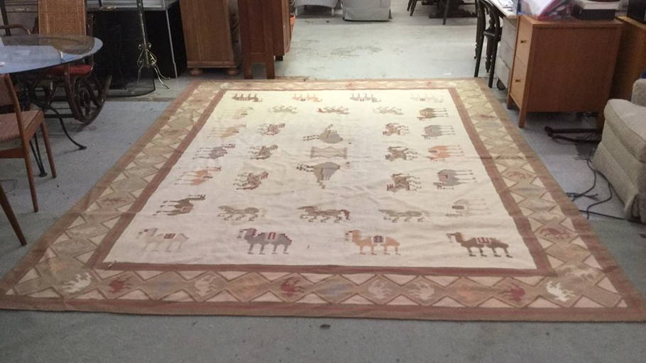 Vintage Aztec Style Rug Large