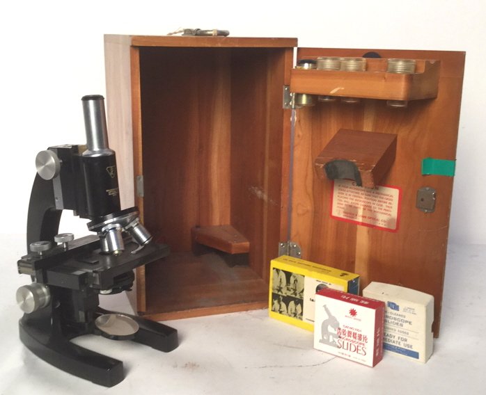 Vintage Bausch & Lomb Microscope W/ Accessories